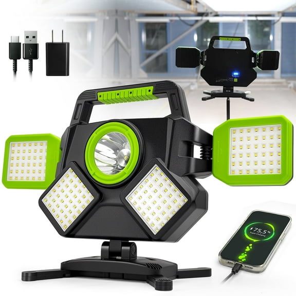 PowerSmith 7,000 Lumen Portable LED Work Light with Metal Stand and ...