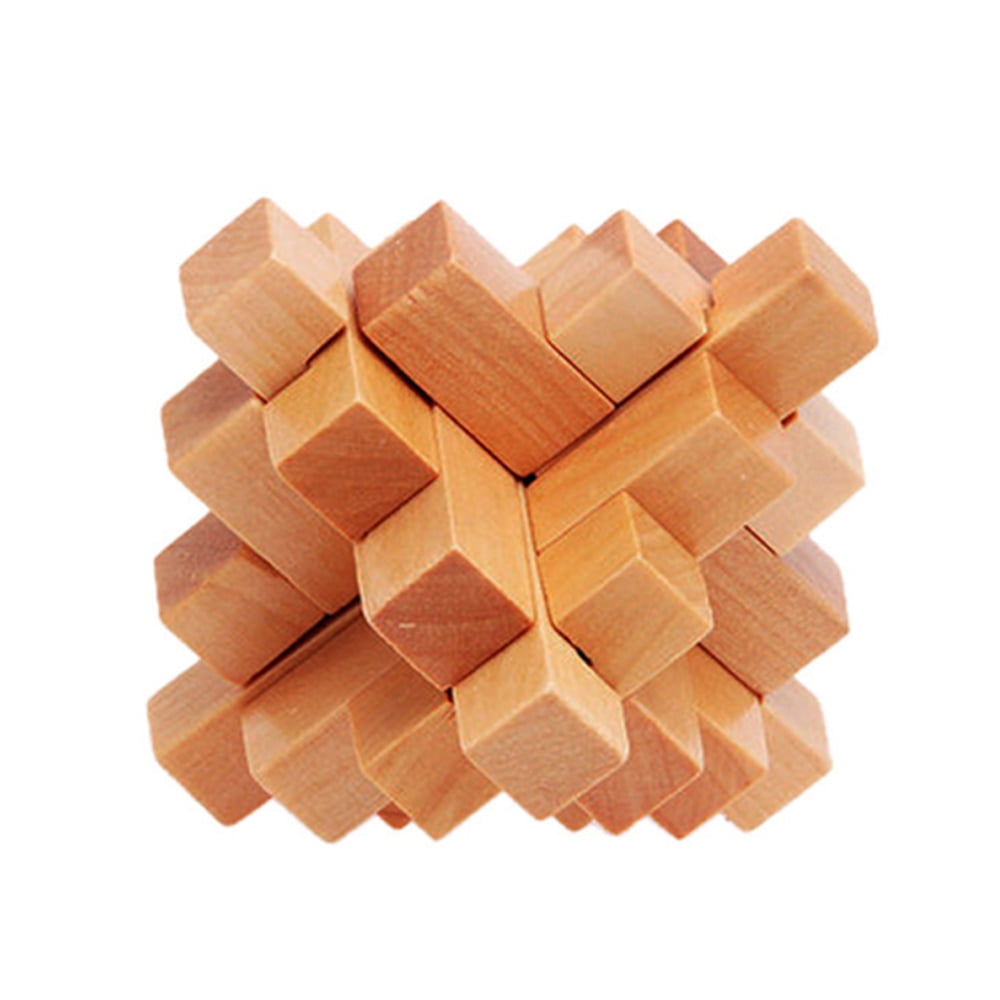 Children Toys For Adults Kids Interlocking 3D Wooden Kong Ming Lock IQ ...