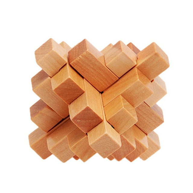 Children Toys For Adults Kids Interlocking 3D Wooden Kong Ming Lock IQ ...