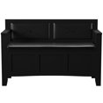 Linon Carlton Storage & Back Support Bench, Black - Walmart.com