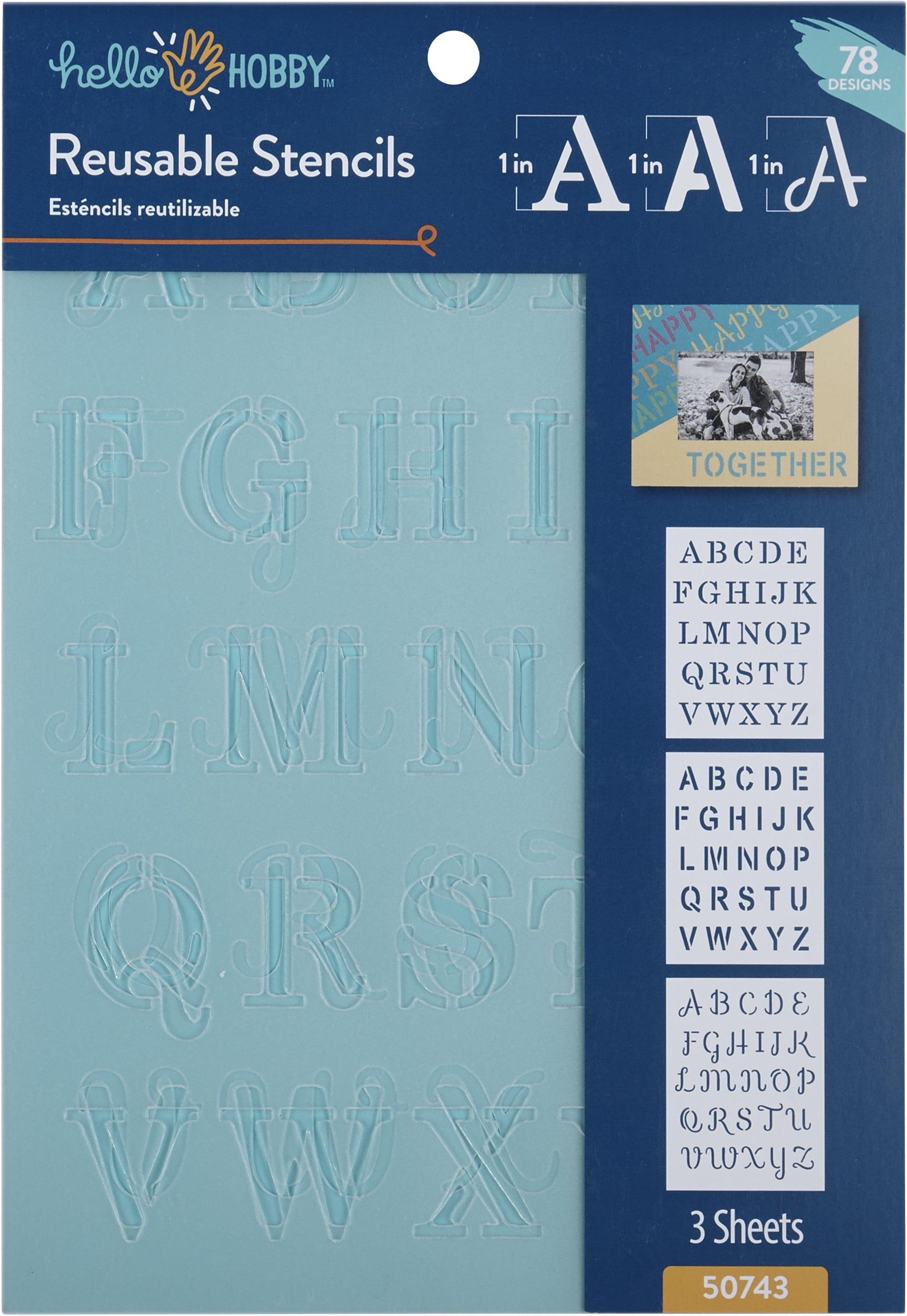 Hello Hobby Stencil Set, 7" x 10", 3 Piece, Font - Walmart.com