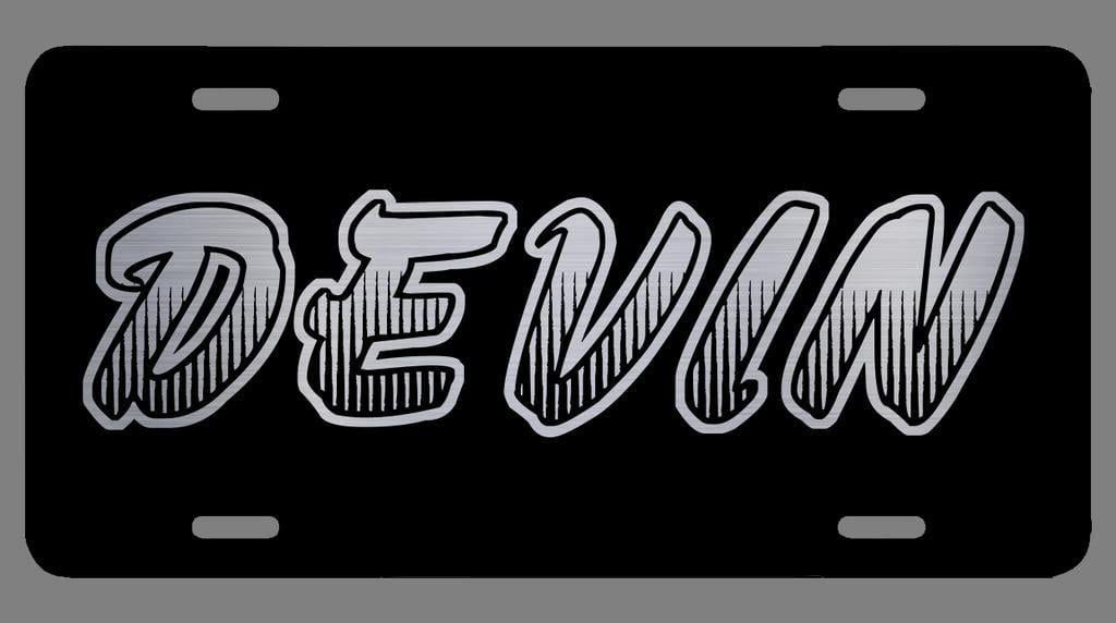 Devin Name Etched Style License Plate Tag Vanity Novelty Metal | Etched ...