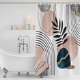 Boho Navy Waterproof Fabric Shower Curtain,Blue Gold Bohemian Tropical ...
