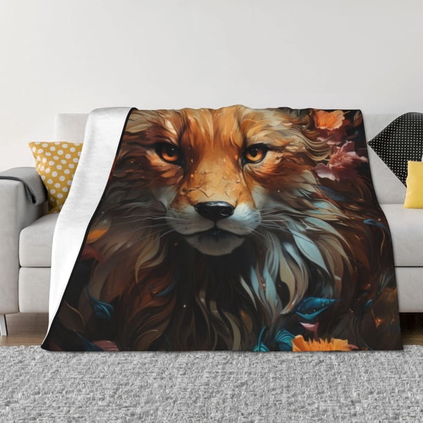 Fotbe Floral Fox Manta de Franela con Estampado, Manta Ultrasuave para ...