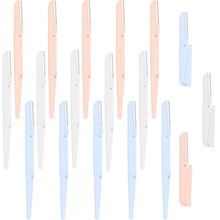 18 Pieces Triple-folded Eyebrow Razor Folding Facial Razor Multipurpose ...