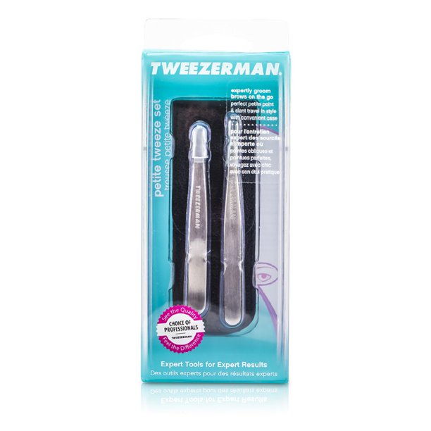 Juego de pinzas pequeñas Tweezerman: pinza inclinada y pinza de punta ...
