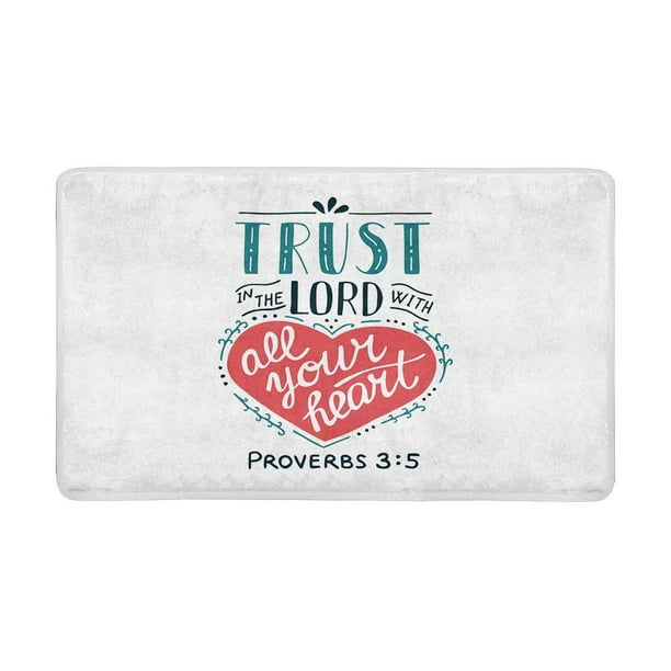 MKHERT Christian Bible Verse Proverb Trust in The Lord Doormat Rug Home ...