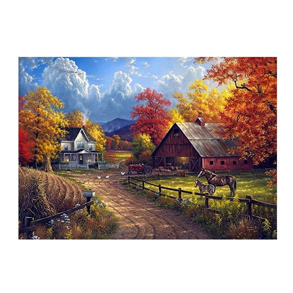 Creative 5D DIY Scenery Design Round Drill Handmade Rhinestone Diamond ...