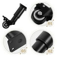 BESTYASH 4Pcs Adjustable Black Metal Cabinet Legs with Smooth Rolling ...