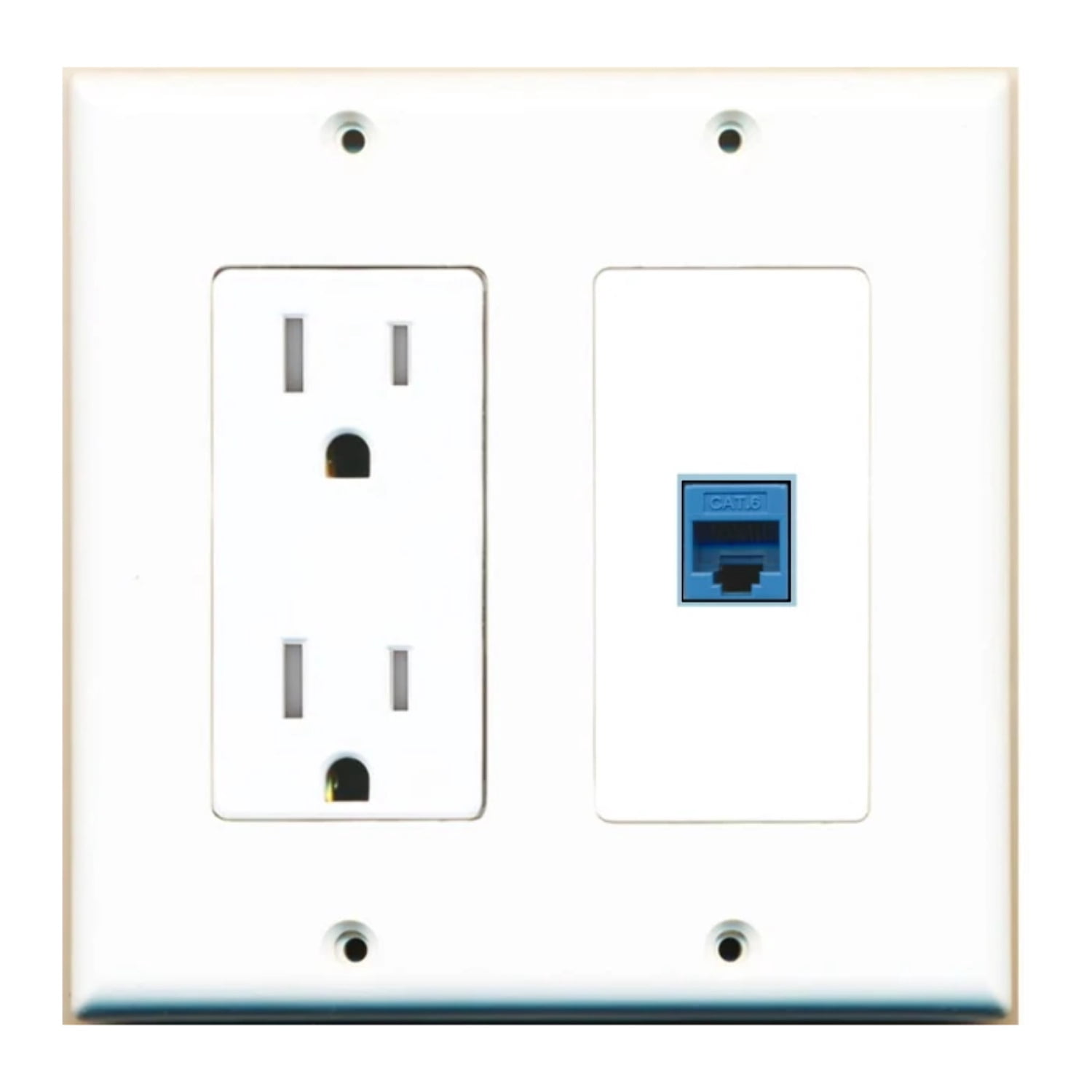 Ultra Spec Cables 1 Port CAT6 BLUE Custom Keystone Wall Plate with ...