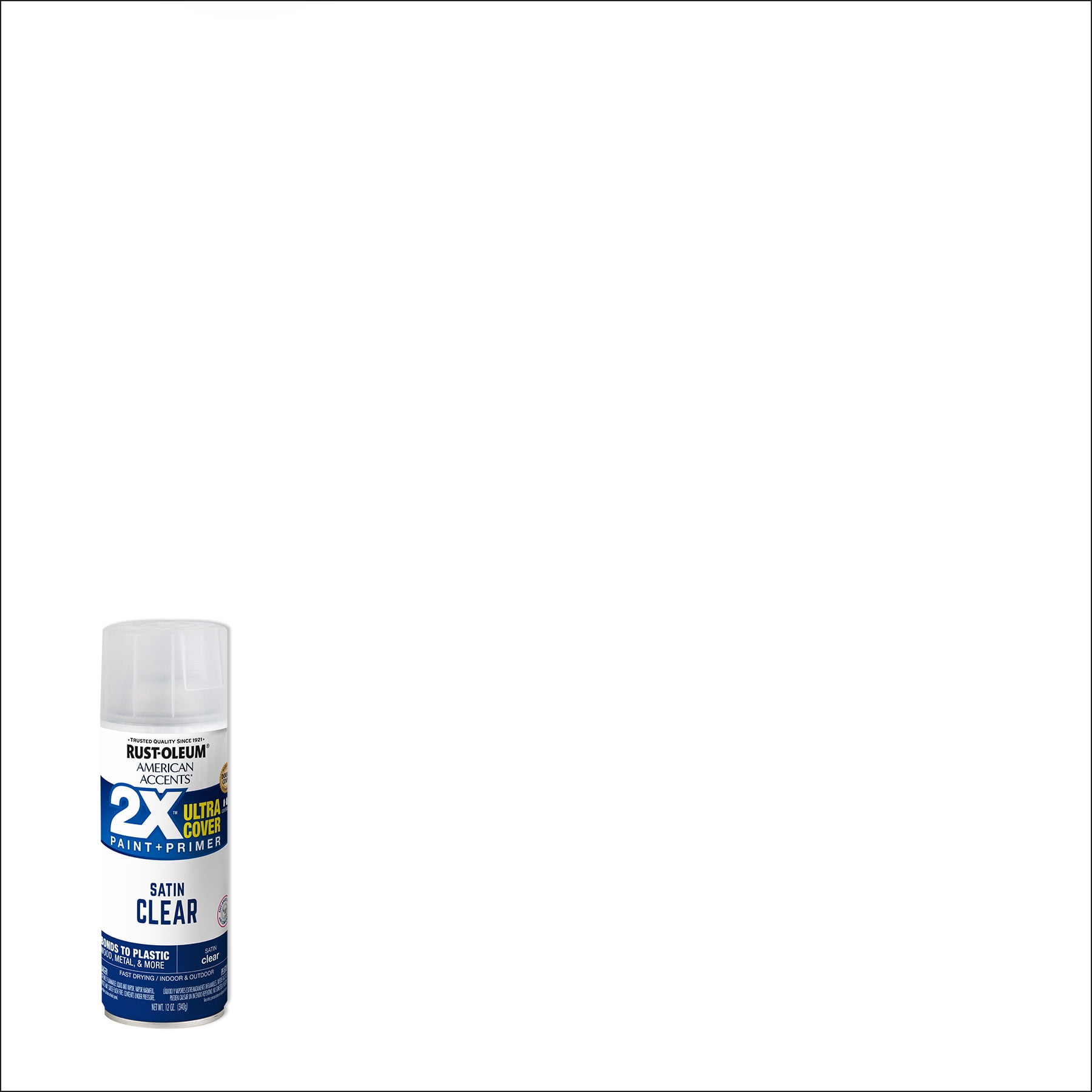 Clear, Rust-Oleum American Accents 2X Ultra Cover Satin Spray Paint- 12 ...