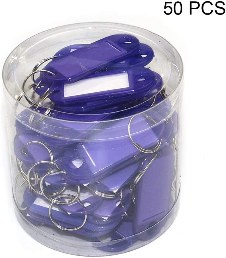 Plastic Key Tags, Key ID Ring Covers with Blank Labels, 50 Pcs, 11 ...