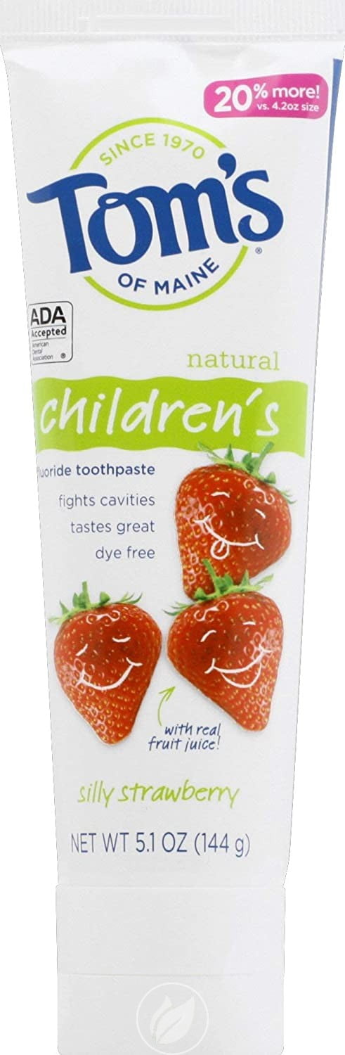 TOM'S OF MAINE Silly Strawberry Fluoride Children's Natural Toothpaste ...