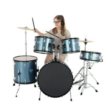Ashthorpe 5-Piece Complete Professional Drum Set with Remo Heads ...