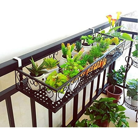 Balcony Window Plant Shelf,Iron Flower Pot Hanger 23.4 Inches Window ...