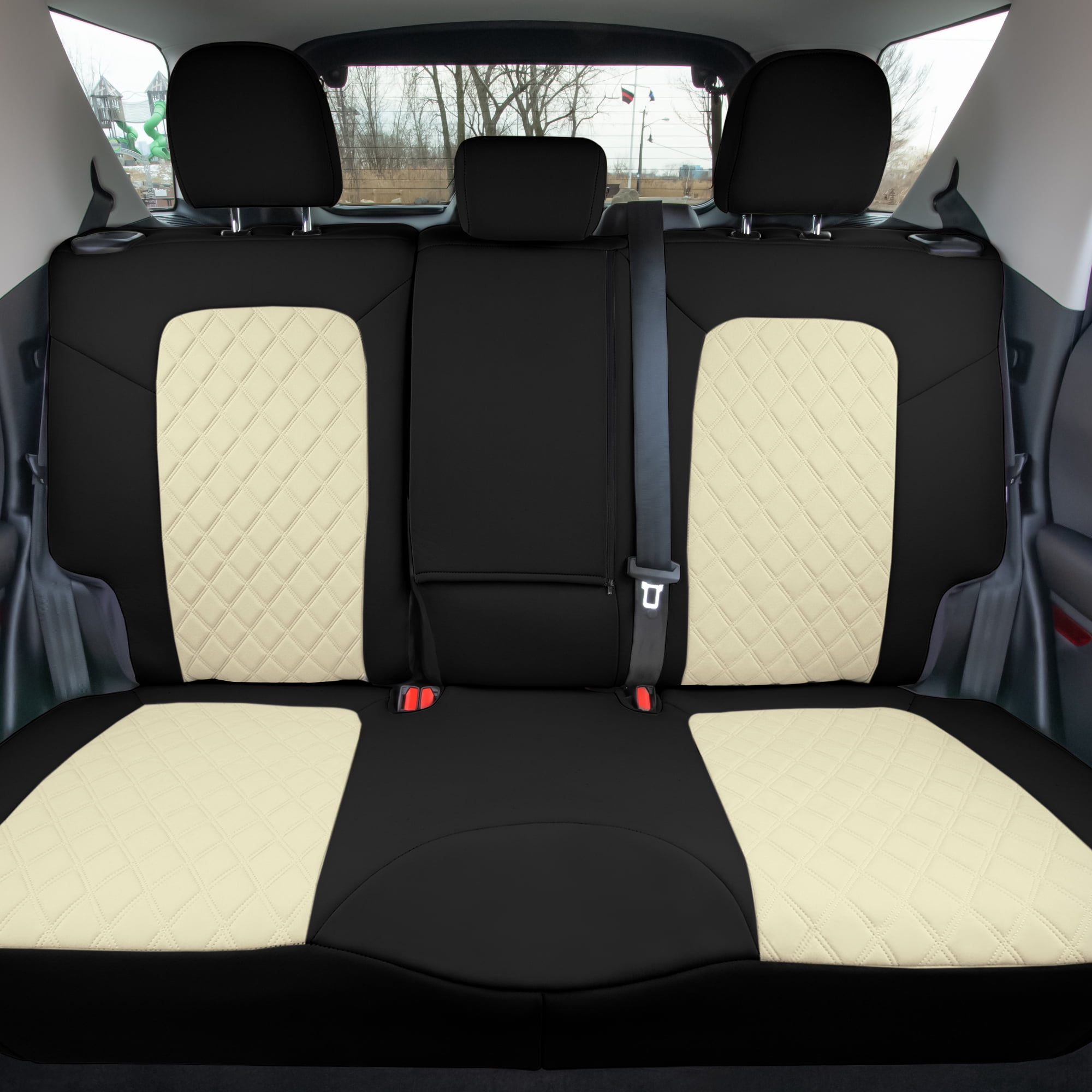 TLH Beige Rear Neoprene Custom Fit Seat Covers for 2021 - 2022 Ford ...