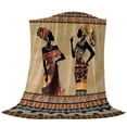 African Women Fleece Throw Blanket Silhouette Ethnic Style Ultra Soft ...