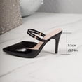 Bkhluea Women Double Strap Pointed Toe Slingback Mule Heels Elegant ...