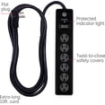 6-Outlet Sur Protector 10 Ft Extension Cord Power Strip 800 Joules ...