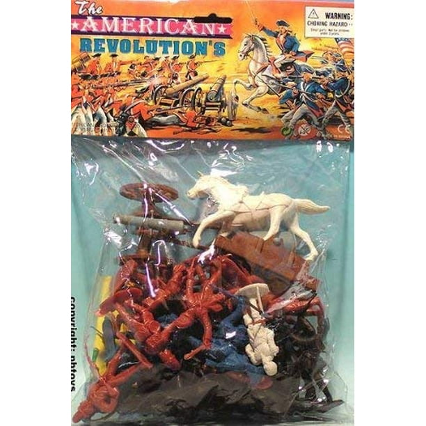 35 piece Revolutionary War Plastic Army Men 65mm Soldier Figure Toy Set ...