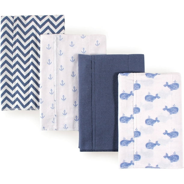 Hudson Baby Flannel Burp Cloths, 4 Pack - Walmart.com - Walmart.com
