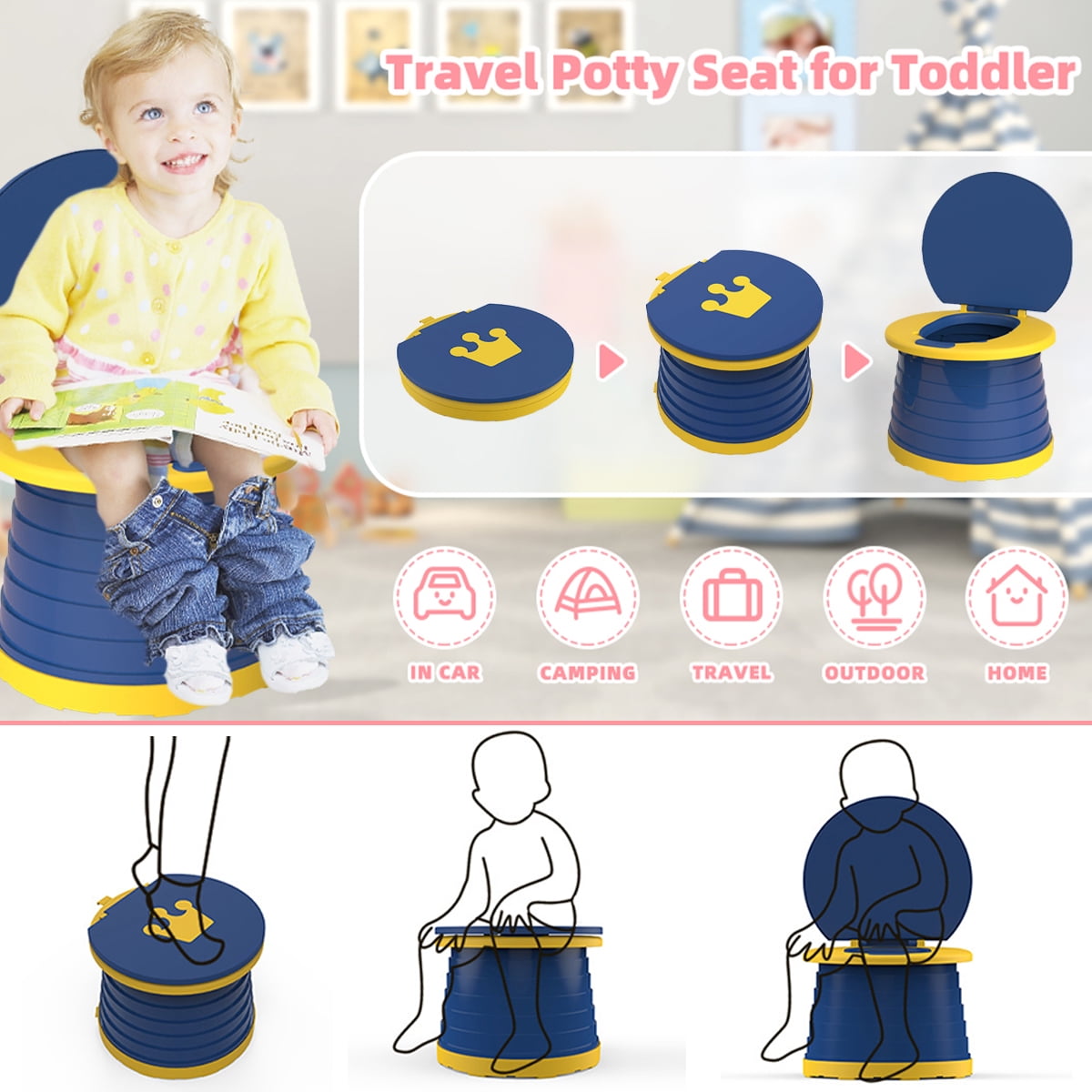 Buy Pcapzz Travel Potty,Potty for Kids Toddlers Foldable Potty Training ...