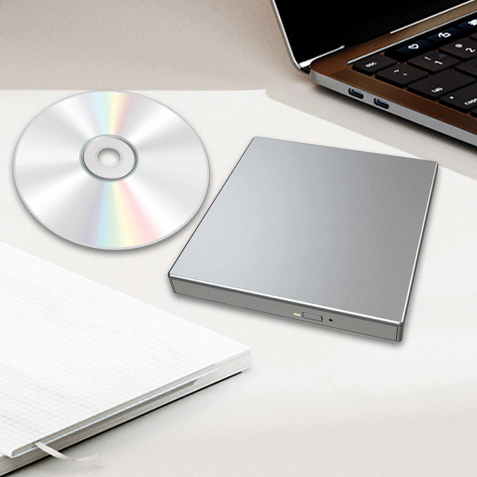 Unidad de CD DVD externa Perfke CD RW fino ligero fácil instalación USB ...