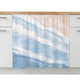 Blue Beach Waves Cabinet Curtains 28" W x 35" L Nautical Coastal ...