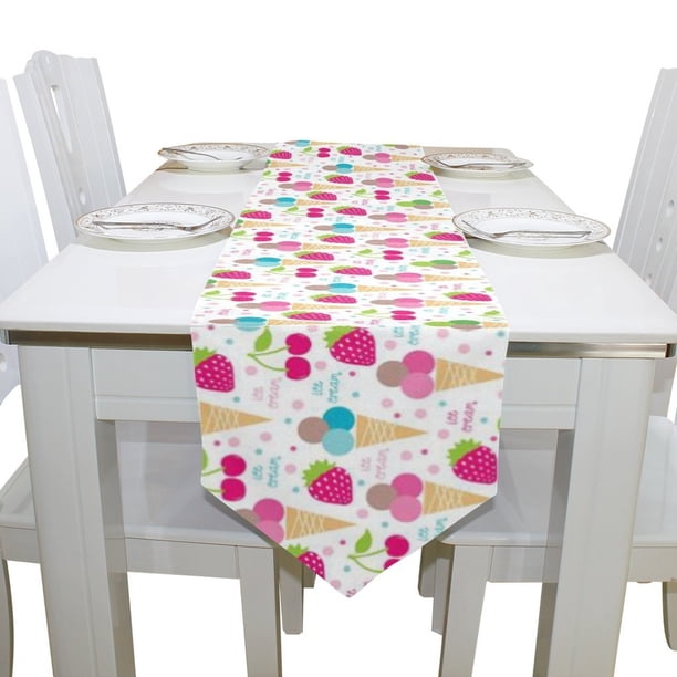 EREHome Cherry Strawberry Ice Cream Table Runner Bed Runner 13x70 ...