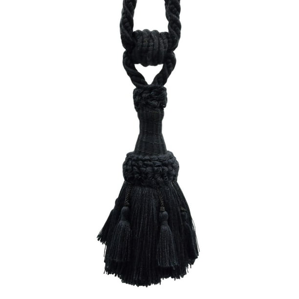 Black Decorative Tassel Tieback / 6 inch Tassel, 30 inch Spread ...