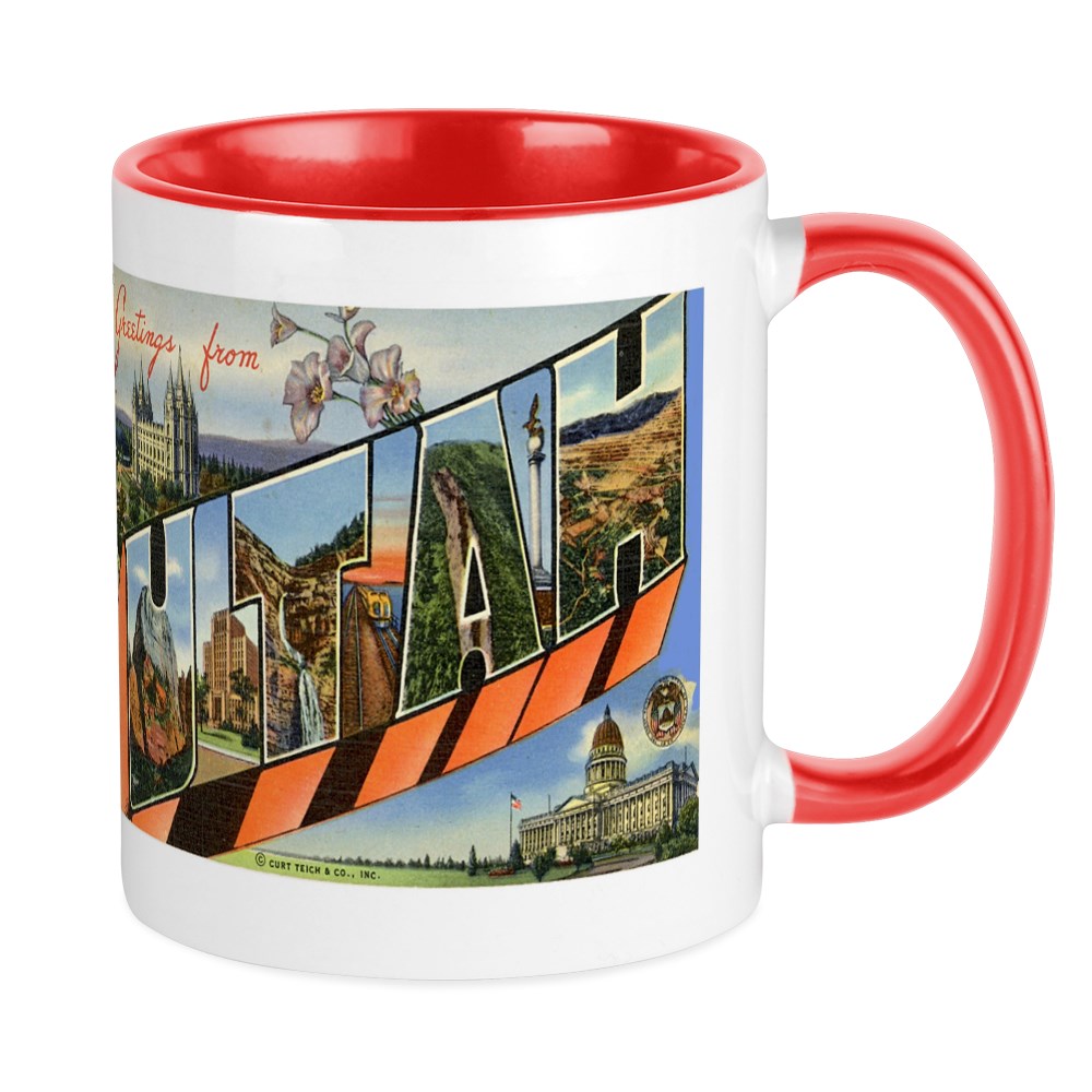 Koyal Wholesale Black Calligraphy Utah US State Ceramic Coffee Mug ...