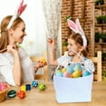 KOYPTL Easter Bunny Basket with Reinforced Handle Round Buckets Tote ...