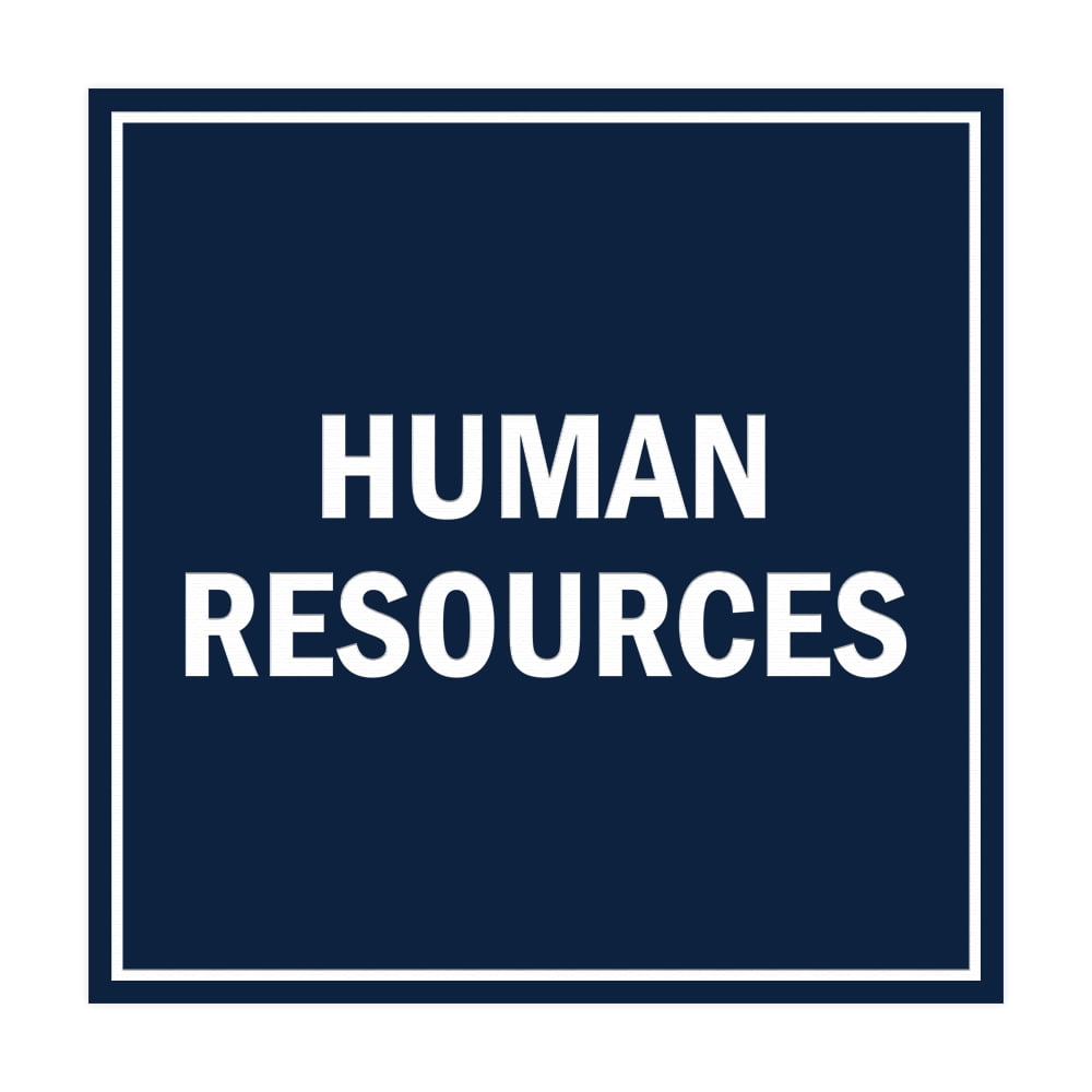 Square Human Resources Sign with Adhesive Tape (Navy Blue / White ...