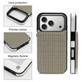 Beige Textured Fabric Pattern Leather Wallet Case for iPhone13 pro ...