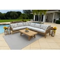 Rimini Contemporary Teak Wood 3-Piece Outdoor Patio Sectional Sofa Set ...