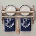 4 Pack Nautical Anchor Kitchen Towels Knot Coastal Dark Blue Decorative ...