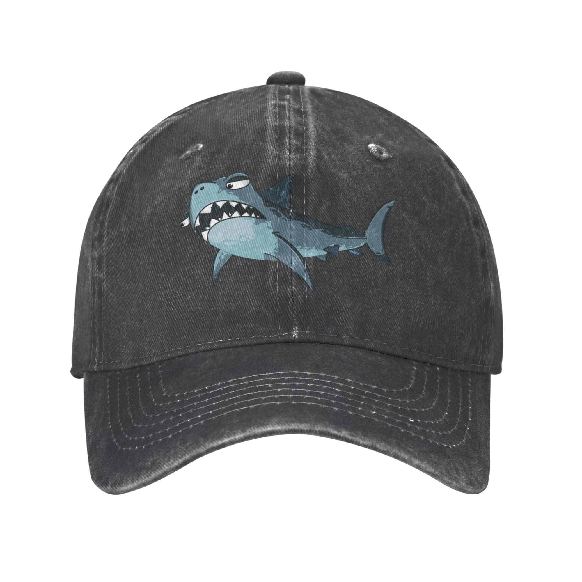 DouZhe Adjustable Washed Cotton Baseball Cap - Predator Shark Jaw ...