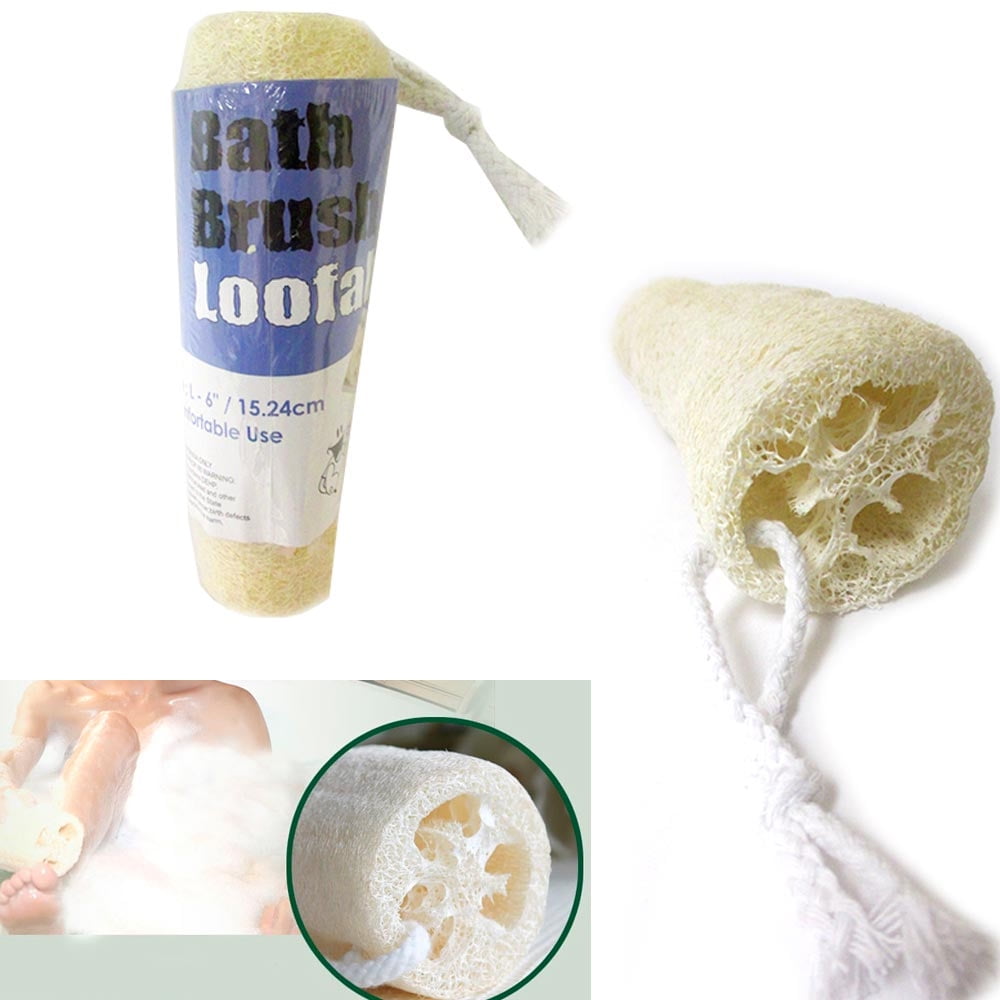 1 Natural Loofah 6" Luffa Bath Shower Sponge Scrubber Large Premium ...