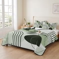 Abstract Mid Century Green Color Block 3 Pieces Quilt Set,1 Quilt with ...