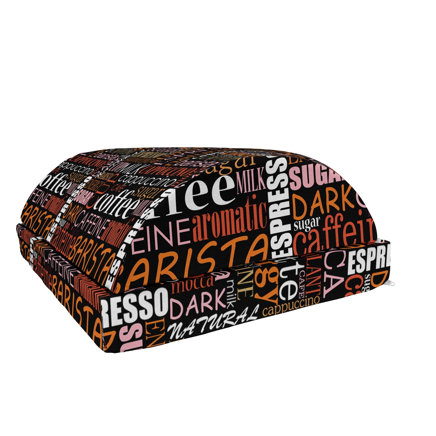 Coffee Foot Rest, Colorful Typography Pattern of Vertical Horizontal ...