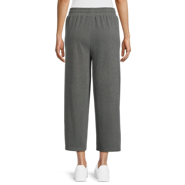Time and Tru Women's Super Soft Hacci Cropped Wide-Leg Pants Time and Tru Women's Super Soft Hacci Cropped Wide-Leg Pants