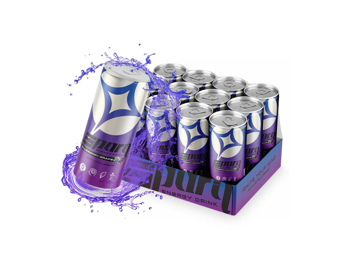 SPARQ Energy Drink Blueberry Grape (Pack of 12) - Walmart.com