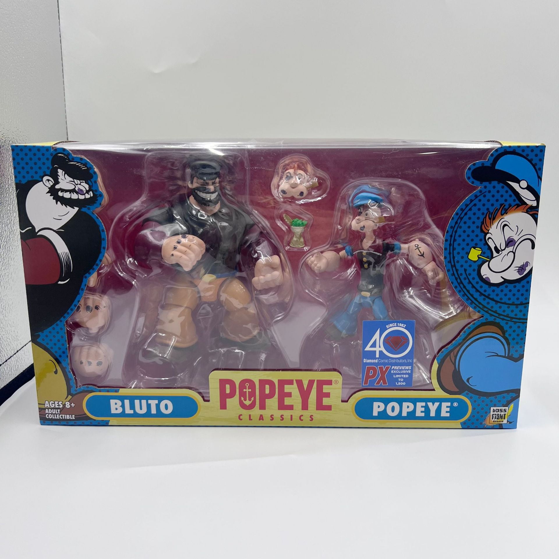 Animación clásica Popeye Popper Pluto doble conjunto figura de acción ...