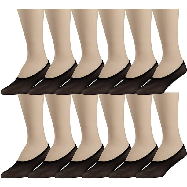 12 Pairs of No Show Foot Liner Socks for Women, Sheer Microfiber Hidden ...