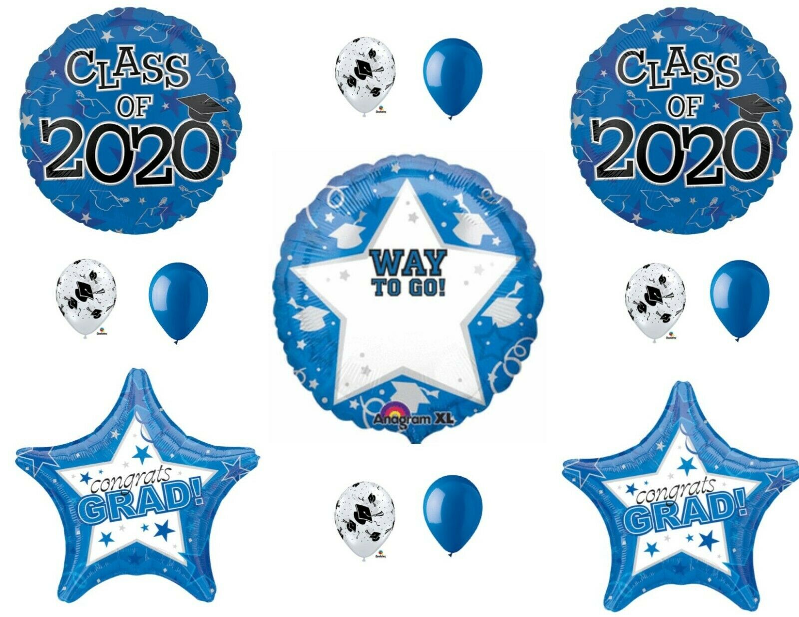 PERSONALIZE IT! Graduation Class of 2020 BLUE Party Balloons Decoration ...