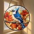 Bright Blue Bird Portrait Stained Glass Style Window Decor, Nature ...