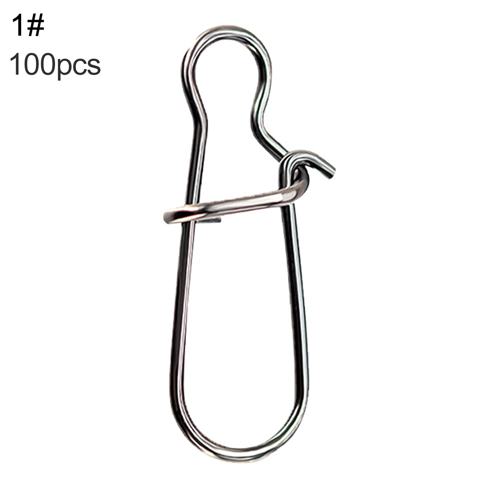 100Pcs Lure Fishing Connector Stainless Steel Dual Lock Snaps Quick ...