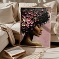 Black Woman Floral Art Print, African American Woman Portrait - Walmart.com