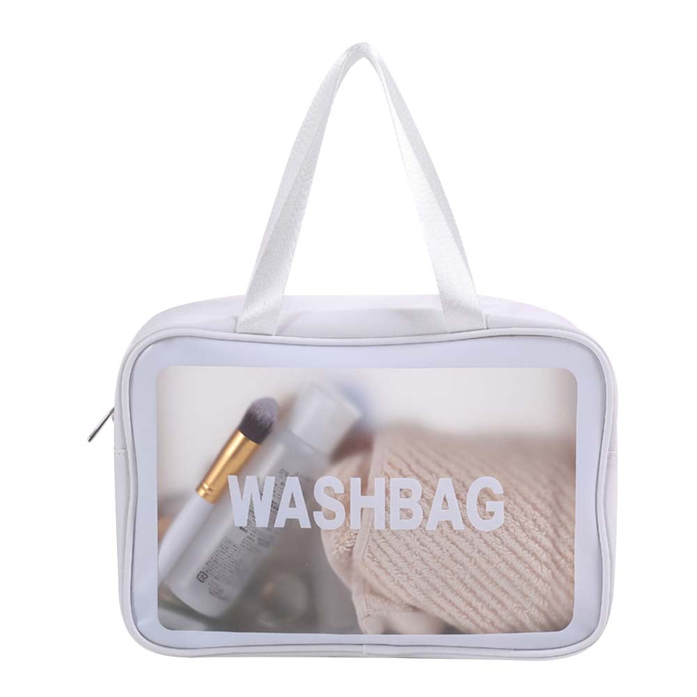 Clear Makeup Bag, Pro rectangular Bag with handle, Clear Large Capacity ...