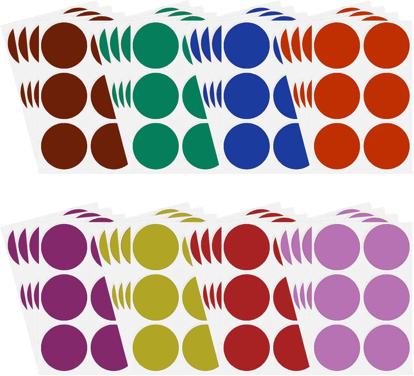Round 2" inch Sticker 50mm Dot Labels - Colored Circle Stickers ...